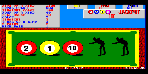 Jackpot Cards / Jackpot Pool (Italy) - ROMs MAME - MAME - ROMs - Planet ...