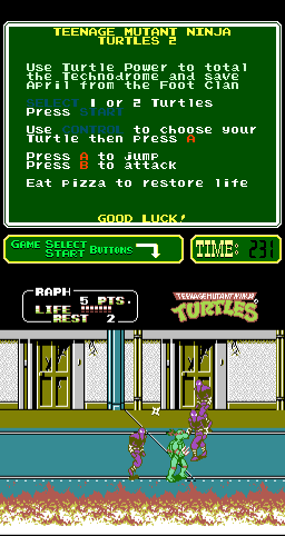 Teenage Mutant Ninja Turtles II: The Arcade Game (PlayChoice-10) - ROMs ...